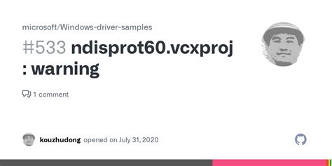 Ndisprot60vcxproj Warning · Issue 533 · Microsoftwindows Driver