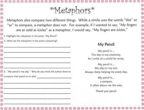 Pdf 2 What Are The Metaphors In The Poem Comparing My Pencil Dokumentips