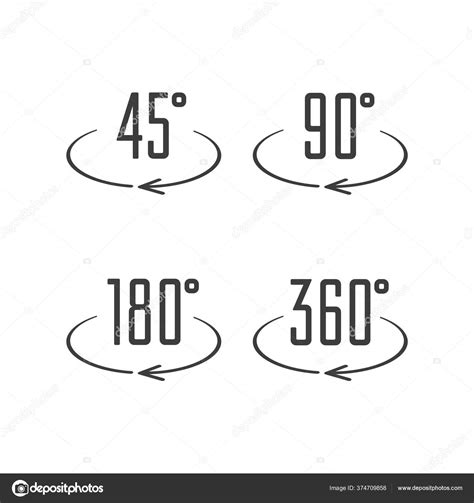 Angle Degrees Icons Stock Vector Image By Art Sonik 374709858