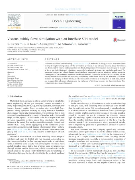Pdf Viscous Bubbly Flows Simulation With An Interface Sph Model