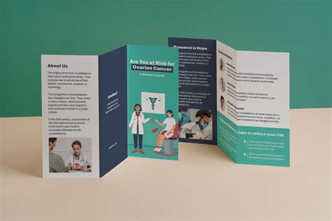 customize online this simple ovarian cancer information trifold brochure template