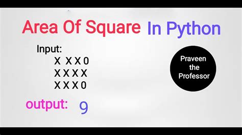 Area Of Square In Python Youtube