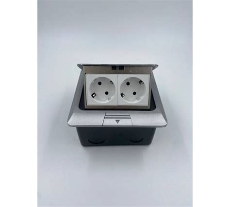 Напольная розетка Inrior розетка в пол блок розеток в пол серый на 2 Euro розетки Db 02 80