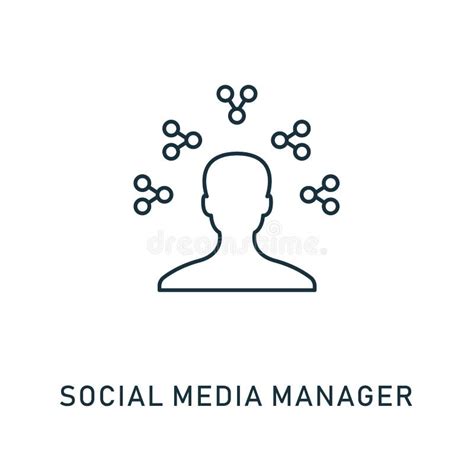 Social Media Manager Outline Icon Thin Style Design From Smm Icons Collection Stock