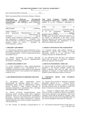 Execution Of Service Agreement Sample Clauses Law Insider Doc Template PdfFiller