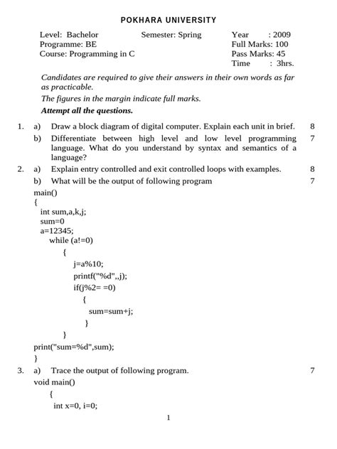 1 1 Programming In C 66287 Pdf Computing Computer Programming