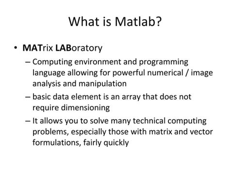 Matlab Introduction Ppt