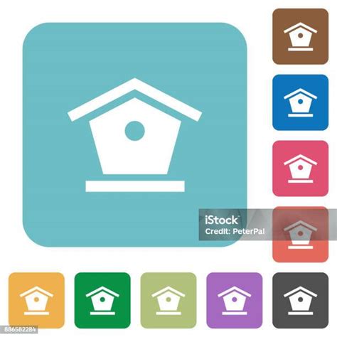 새 피더 둥근 사각형 아이콘을 플랫 갈색에 대한 스톡 벡터 아트 및 기타 이미지 갈색 곡선 굽은 Istock