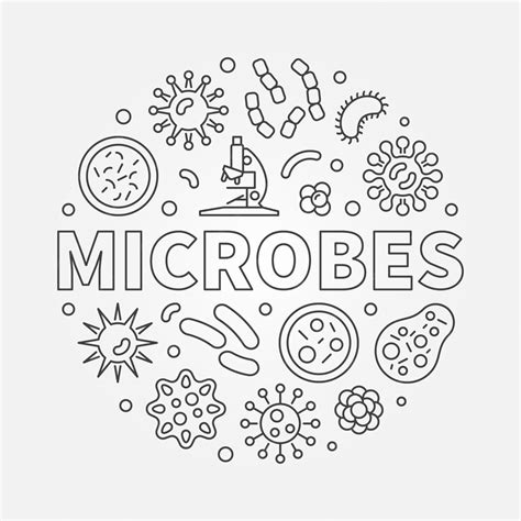 Premium Vector Microbes Round Illustration Vector Concept Circular Symbol