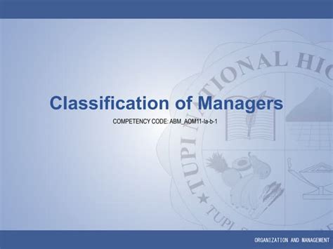 Classification Of Managers Pptx Classification Of Managers Pptx