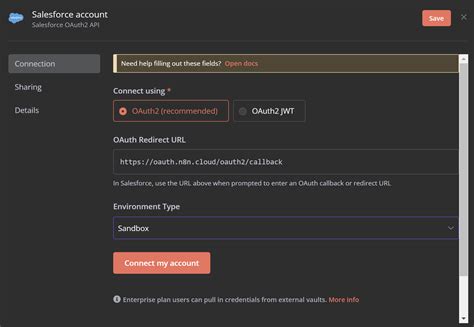 Salesforce Connector In Cloud Hosted Environment Missing Fields To Fill