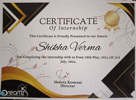 Shikha Verma On Linkedin Internship Dreamz Experience