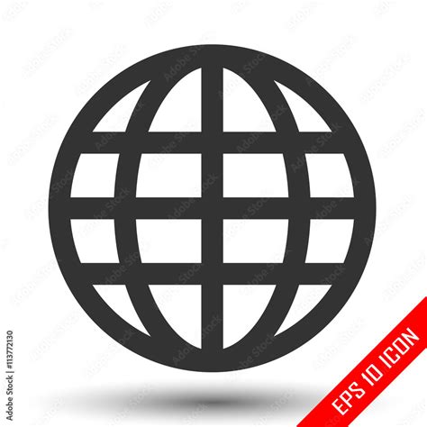 Globe Icon Globe Sign Simple Flat Logo Of Globe On White Background Vector Illustration