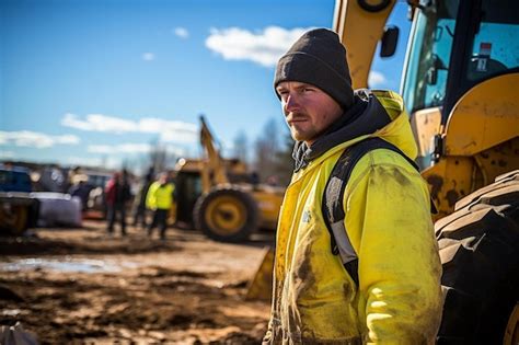 Premium Photo Grader Operator Inspecting The Machine Before Starting Work Best Grader Picture