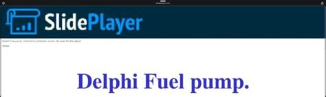 Delphi Fuel Pump Overshoot Protection Screw No Load Throttle Adjust Ppt Download Pdf