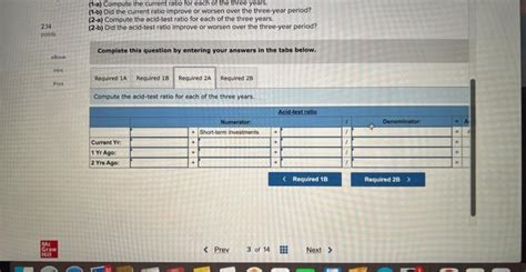Solved A Compute The Current Ratio For Each Of The Three Chegg