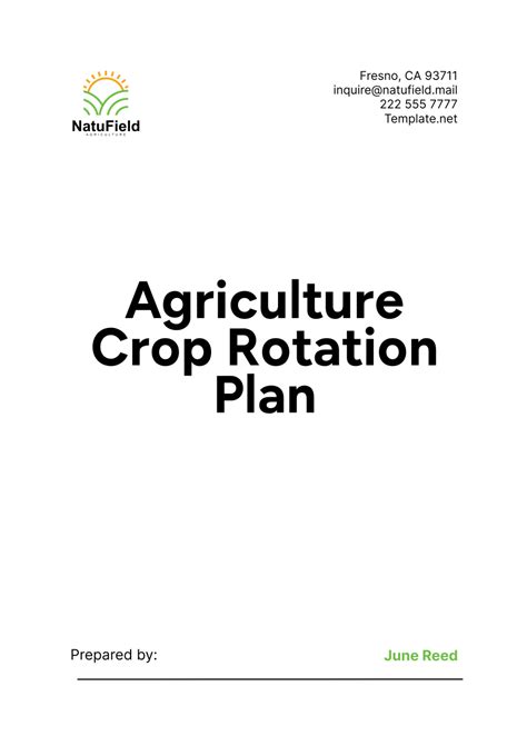 Free Agriculture Crop Rotation Plan Template To Edit Online