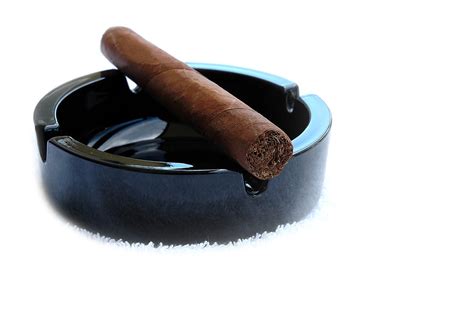 Cigar On Black Ashtray Free Stock Photo FreeImages
