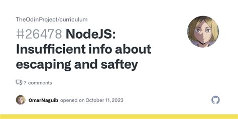 Nodejs Insufficient Info About Escaping And Saftey · Issue 26478