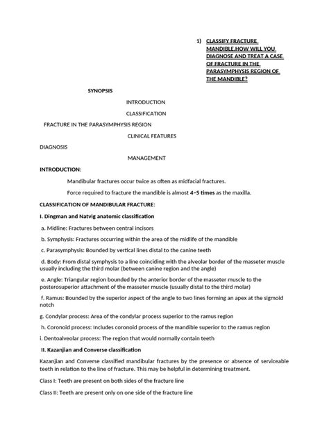Classify Fracture Mandible Pdf