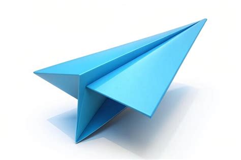 하 바탕에 파란 종이 비행기 아이콘 미니멀 만화 귀여운 부드러운 창조적 인 비전 교육 학습 개념 3d 렌더 일러스트레이션 프리미엄 Ai 생성 이미지