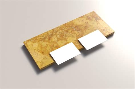 빈 흰색 명함을 조롱합니다 3d 렌더링 프리미엄 사진