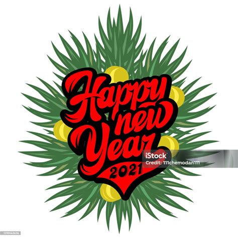 문자 구성과 전나무 가지와 새해 축하의 주제에 복고풍 스타일의 벡터 색상 일러스트 디자인 요소 12월에 대한 스톡 벡터 아트 및 기타 이미지 Istock