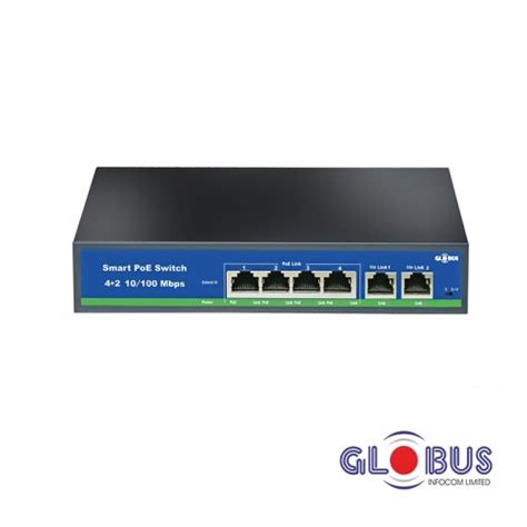 Buy Globus 4 Port Fast Ethernet Poe Switch With 2 Uplink Port
