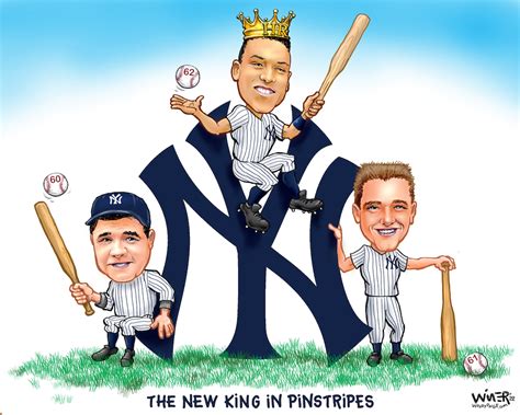 Cartoon Aaron Judge New King Of Home Runs In Yankees Pinstripes