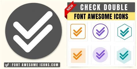 Font Awesome Check Double Icon Checkout Verification Checkmark