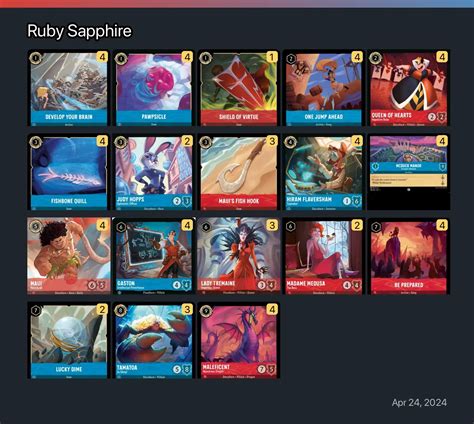 Ruby Sapphire Lorcana Deck Disney Lorcana
