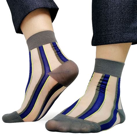 남성용 스트라이프 쉬어 시스루 양말 섹시한 여름 짧은 양말 고품질 신사 비즈니스 양말 정장 드레스 정장 양말 남성용 양말 Aliexpress