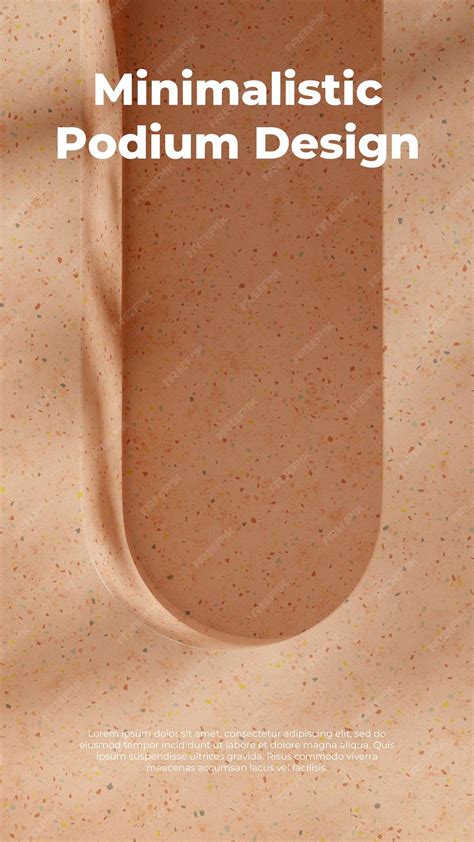 세로로 거꾸로 된 아치 갈색 테라조 빈 공간의 최소 3d 렌더링 모형 장면 프리미엄 Psd 파일