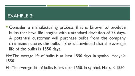 Formulating The Appropriate Null And Alternative Hypotheses On Pptx