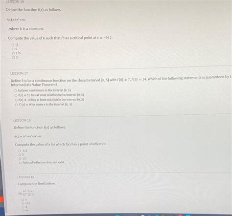 Solved Define The Function F X As Follows F X Kx2 10x