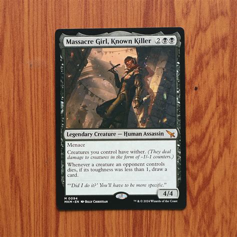 Massacre Girl Known Killer 94 Murders At Karlov Manor Mkm Hologram Magic The Gathering Proxy