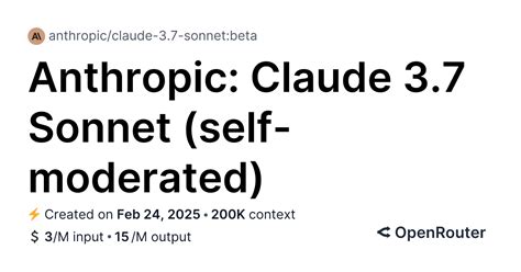 Anthropic Claude 37 Sonnet Self Moderated Run With An Api