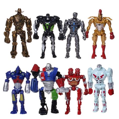 8pcs Lot Action Figure Real Steel Toys Atom Movie Zeus Twin Cities