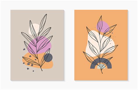 유기적인 다양한 모양과 단풍 라인 아트와 현대 추상 벡터 일러스트의 세트 0명에 대한 스톡 벡터 아트 및 기타 이미지 0명 개념 귀여운 Istock