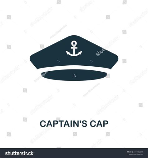 Captains Cap Icon Monochrome Style Design Ui Pixel Perfect Simple Symbol Captains Cap Icon