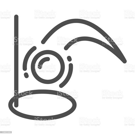 골프공은 홀 라인 아이콘으로 날아 골프 개념 흰색 배경에 골프 표지판 골프 볼 모바일 개념과 웹 디자인을위한 윤곽 스타일의 구멍 아이콘에 비행 벡터 그래픽