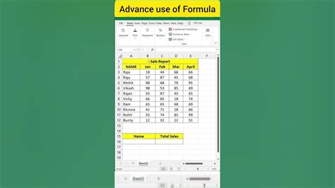 Advance Use Of Excel Formula Exceltips Excel Shorts Viral