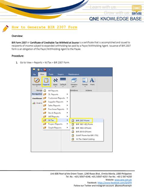 How To Generate Bir 2307 Form Pdf