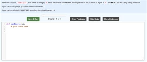 solved nrite the function numdigits that takes an integer