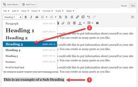 Adding Sub Headings HealthHosts