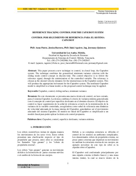 Pdf Reference Tracking Control For The Capsubot System Control Por