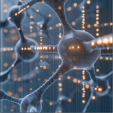Neural Connections A Detailed View Of Synapses And Neurons In A Digital Network Stock Image