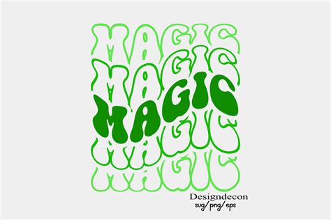 magic word mirrored text retro wavy svg graphic by designdecon · creative fabrica
