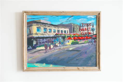 Pike Place Market Giclee Art Print Seattle Cityscape Wall Decor Etsy