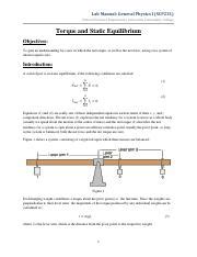 Lab 9 Torque Pdf Lab Manual General Physics I SCP231 Natural Sciences Department LaGuardia